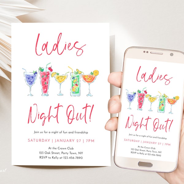 Girls Cocktail Invite - Etsy