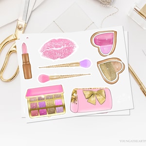 Printable Spa Makeup Party Cake Topper Centerpieces, Glitz and Glam ...