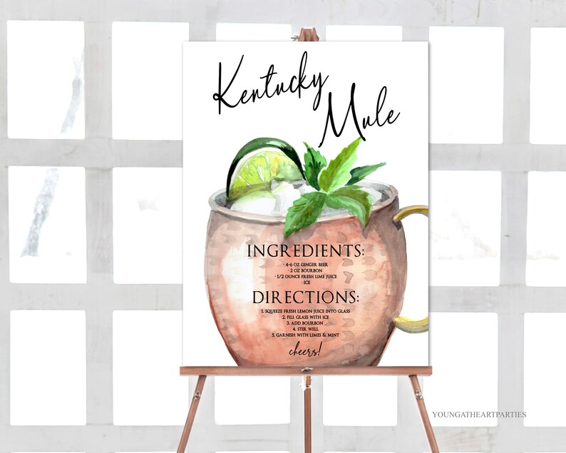 Editable Kentucky Mule Bar Menu Sign Derby Signature Drink - Etsy