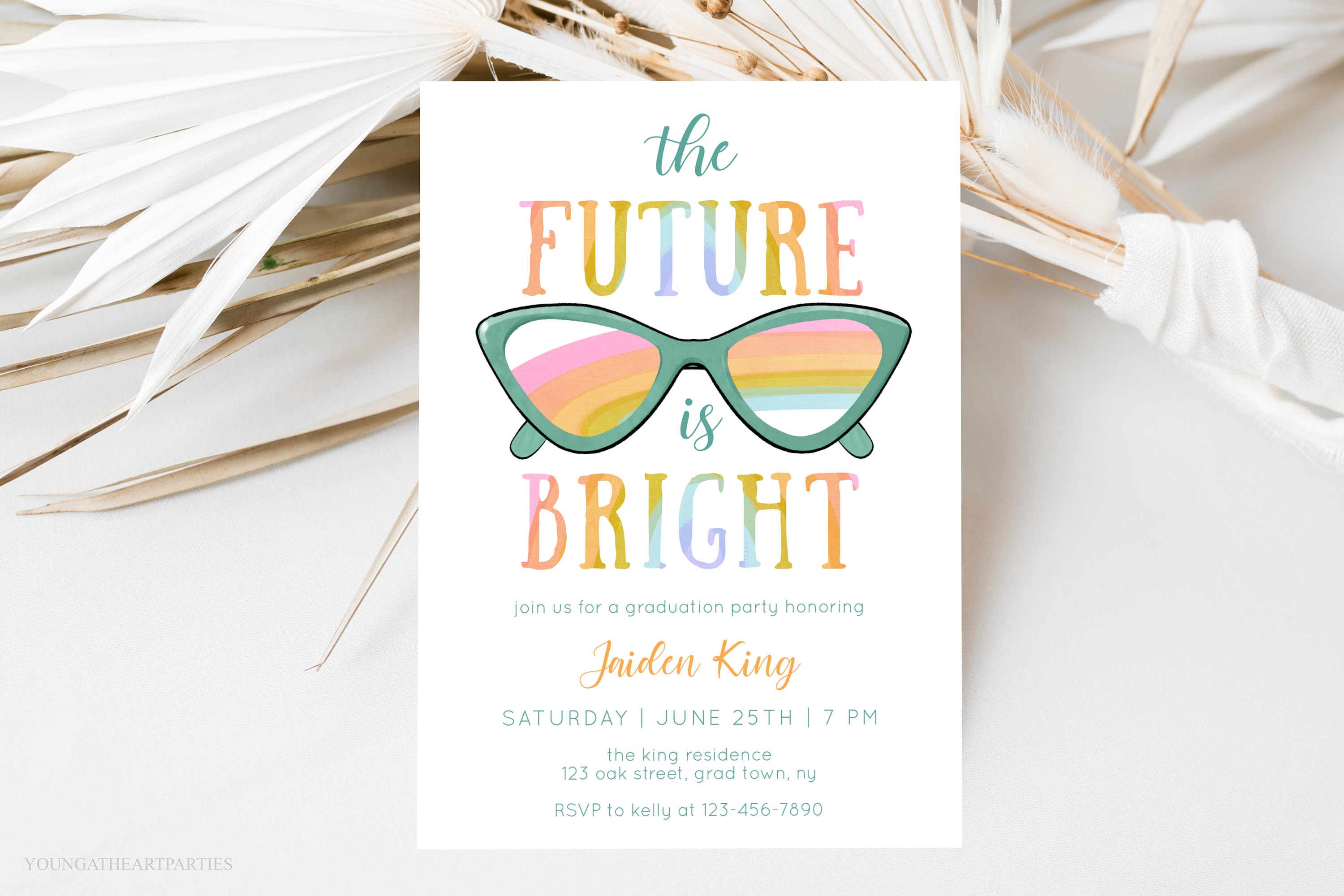 Graduation Party Invitation Template the Future is Bright - Etsy