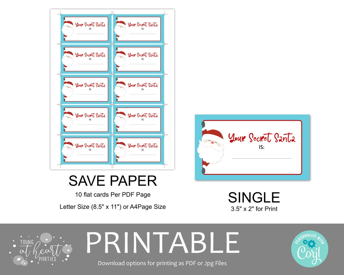 Editable Secret Santa Template Bundle Printable Secret Santa - Etsy