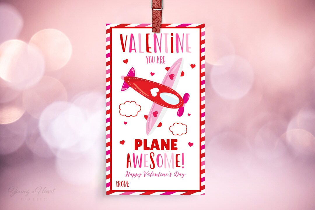 Editable Airplane Valentine's Day Gift Tag Valentine You Are Plane ...