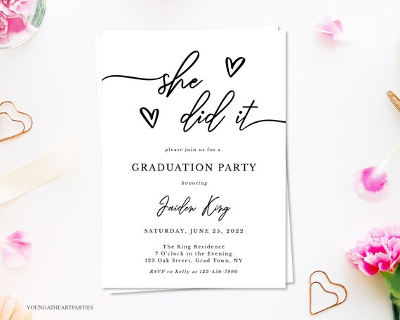 Minimalist Graduation Announcement Template, Graduation Party ...