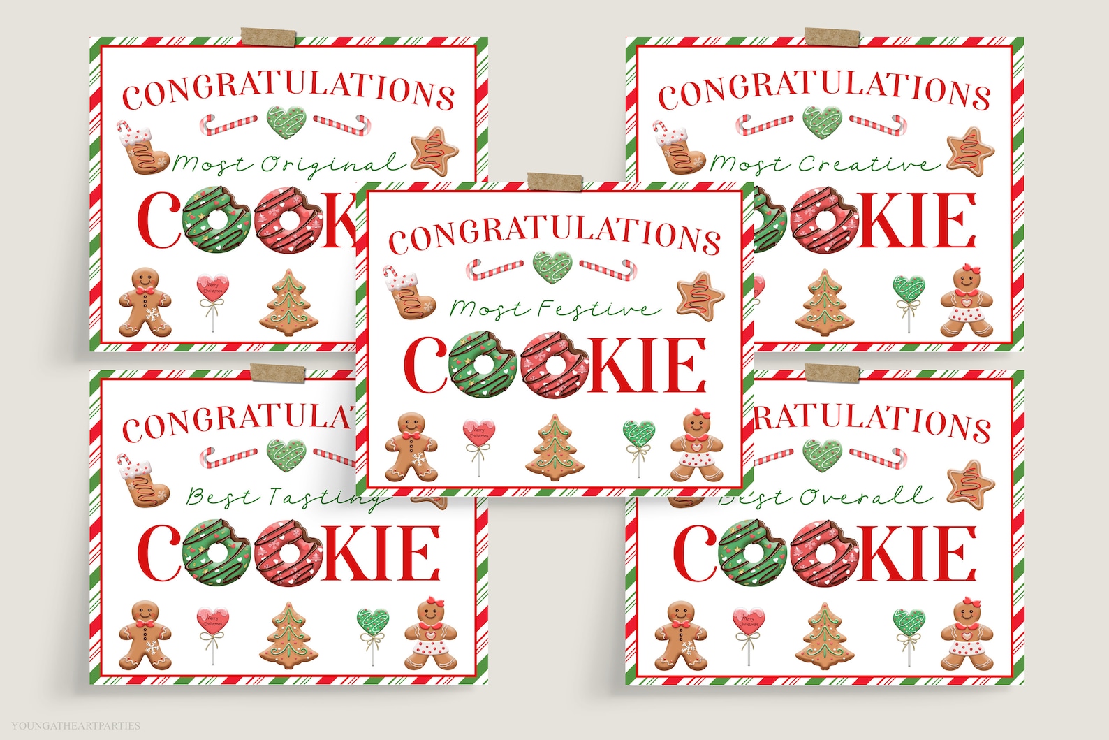 EDITABLE Christmas Cookie Award Certificates Cookie Exchange - Etsy