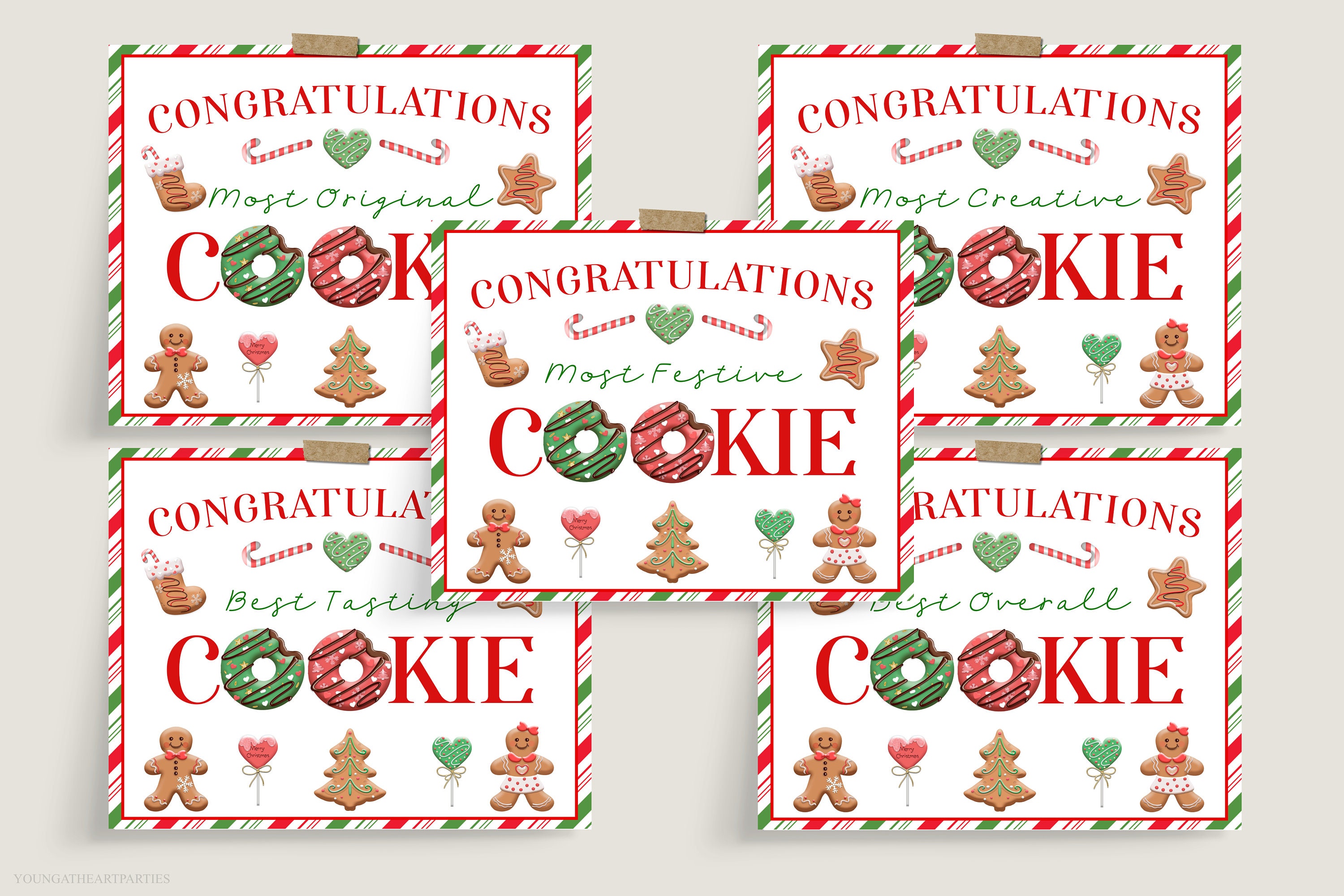 EDITABLE Christmas Cookie Award Certificates Cookie Exchange - Etsy