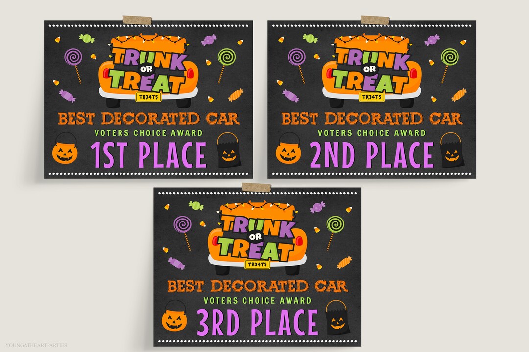 Halloween Trunk or Treat Certificate Template, Editable Trunk or Treat ...