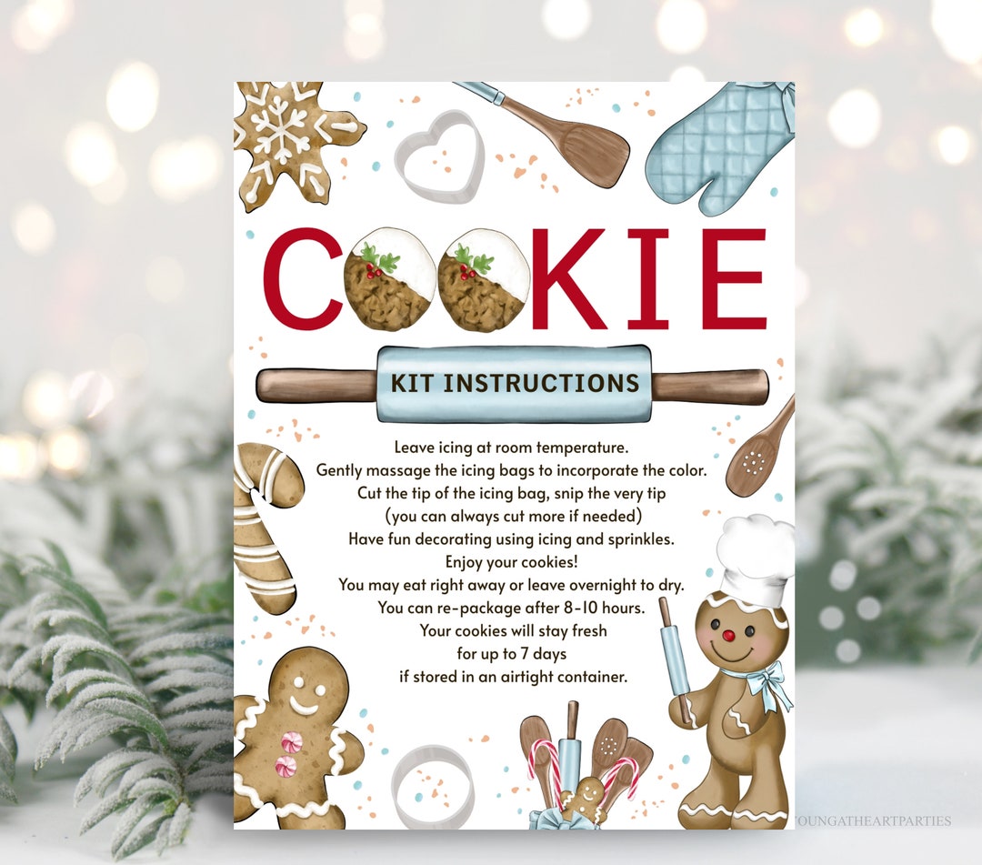 Editable Holiday Cookie Kit Instructions Cookie Decorating Party DIY ...