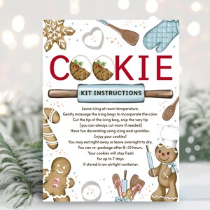 Editable Holiday Cookie Kit Instructions Cookie Decorating Party DIY ...