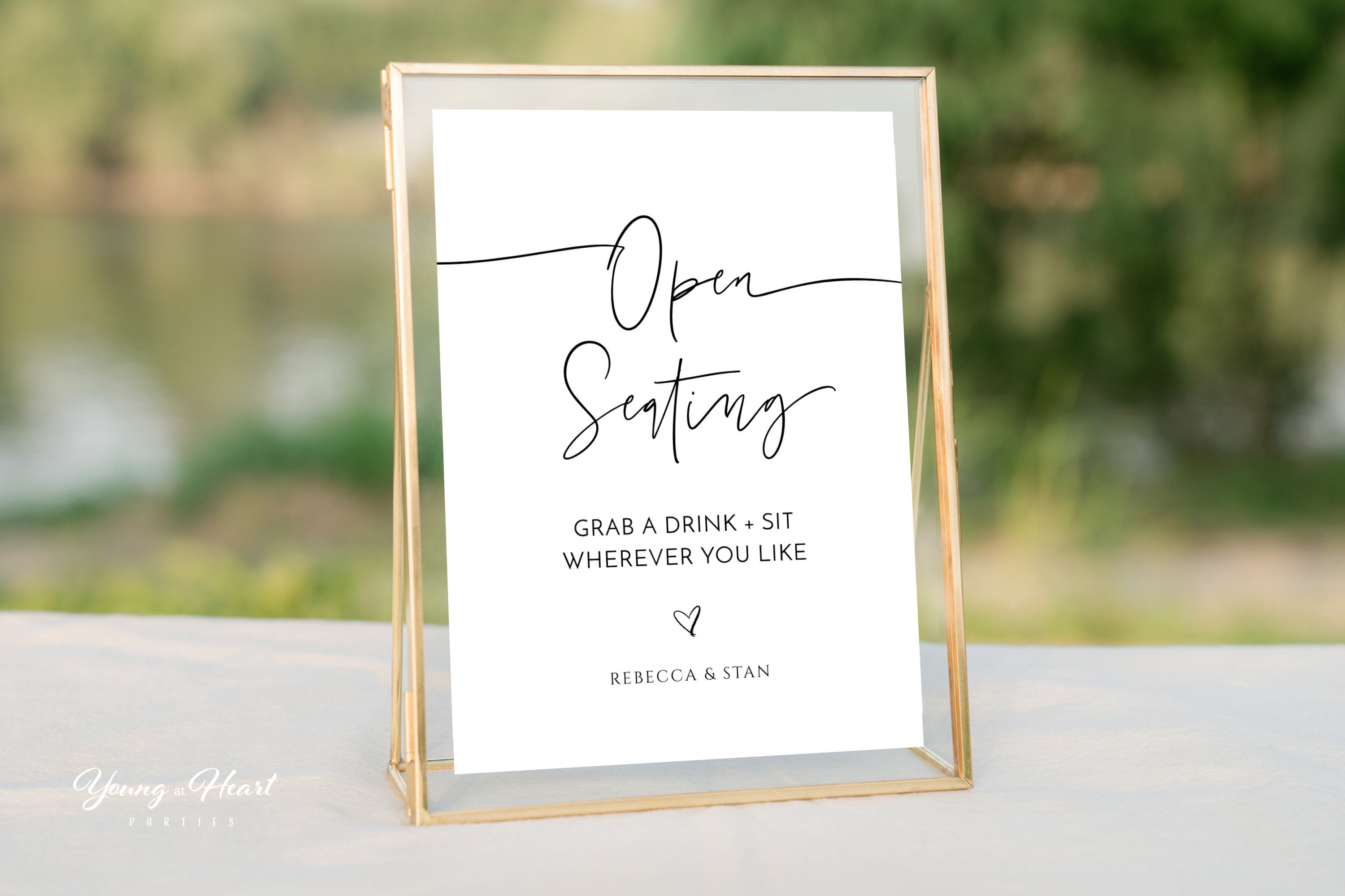 Open Seating Sign Template Modern Wedding Signage Editable - Etsy