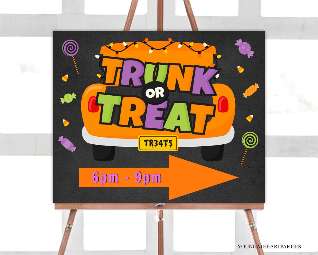 Editable Trunk or Treat Event Sign, Halloween Trunk or Treat Poster ...