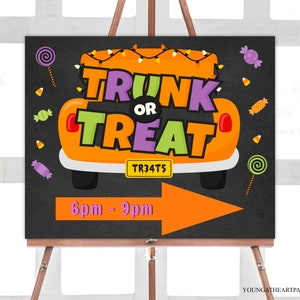 Editable Trunk or Treat Event Sign, Halloween Trunk or Treat Poster ...
