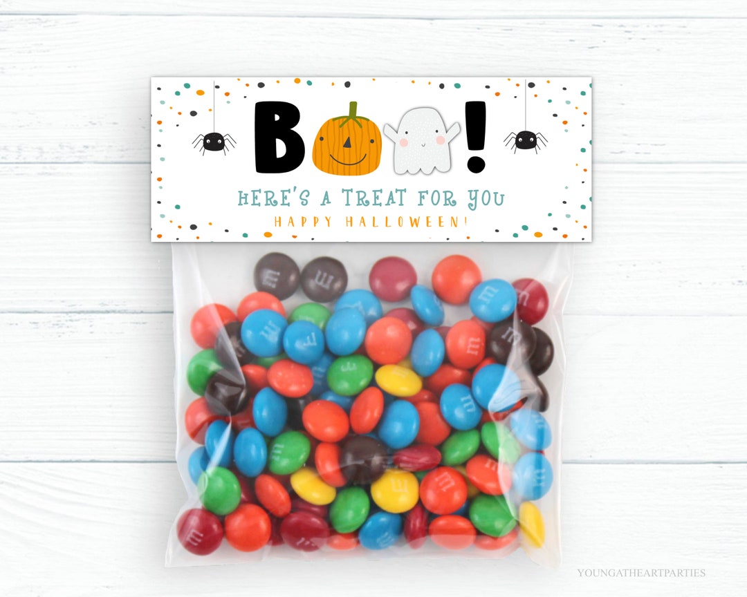 Cute Halloween Treat Bag Toppers, Boo Party Halloween Favors Bag Tag ...