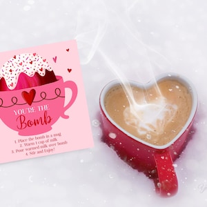 Valentine's Day Hot Chocolate Bomb Tag Hot Cocoa Bomb Tag Your the Bomb ...
