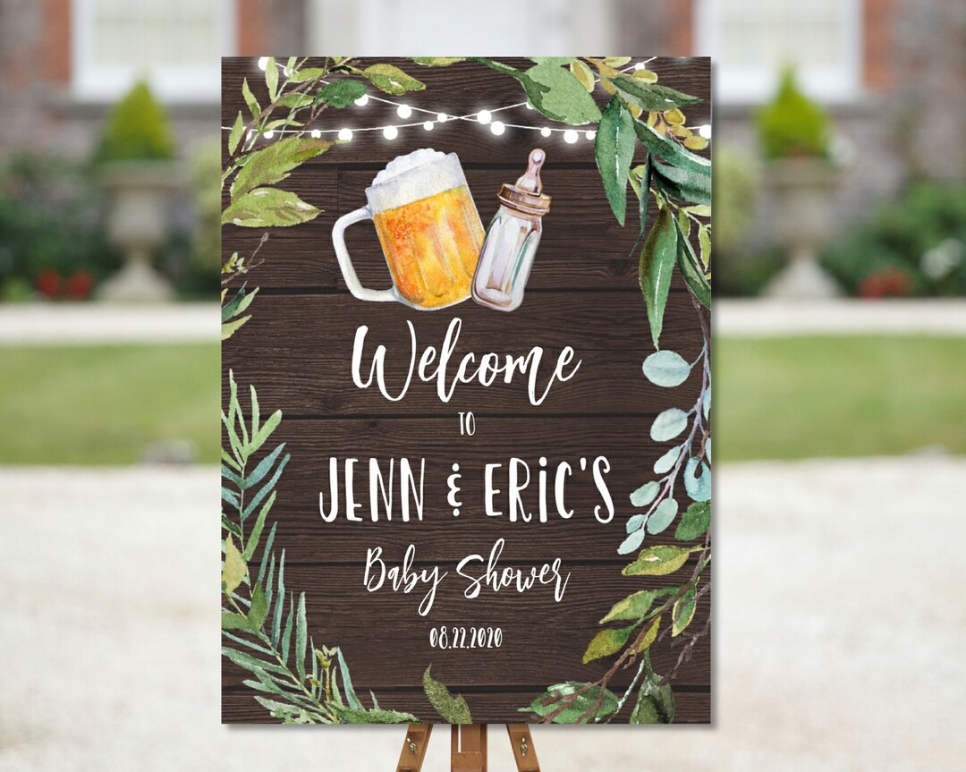 Editable A Baby is Brewing Welcome Sign Brewing Baby Shower Bottle and ...