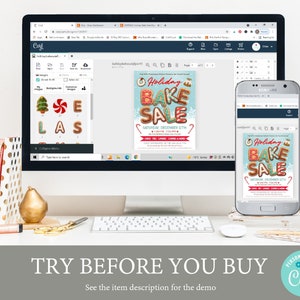 Editable Holiday Bake Sale Flyer Template, School Family Fundraiser ...