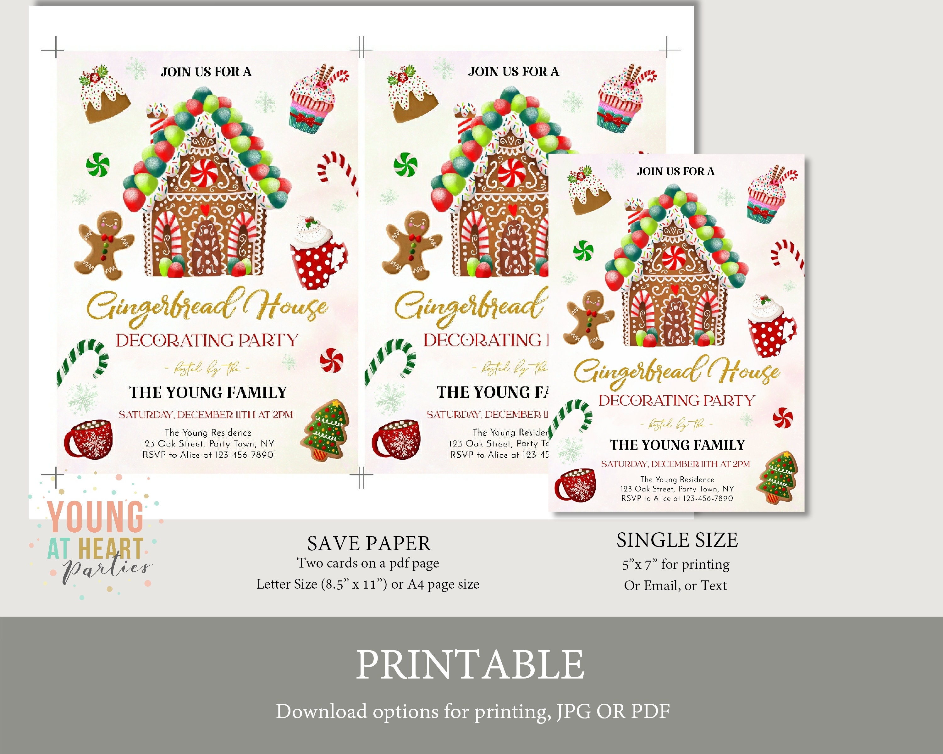 Editable Gingerbread House Decorating Party Invitation | Etsy