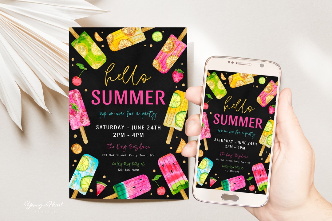 Popsicle Party Invitation Template, Editable Summer Party Invite, End ...