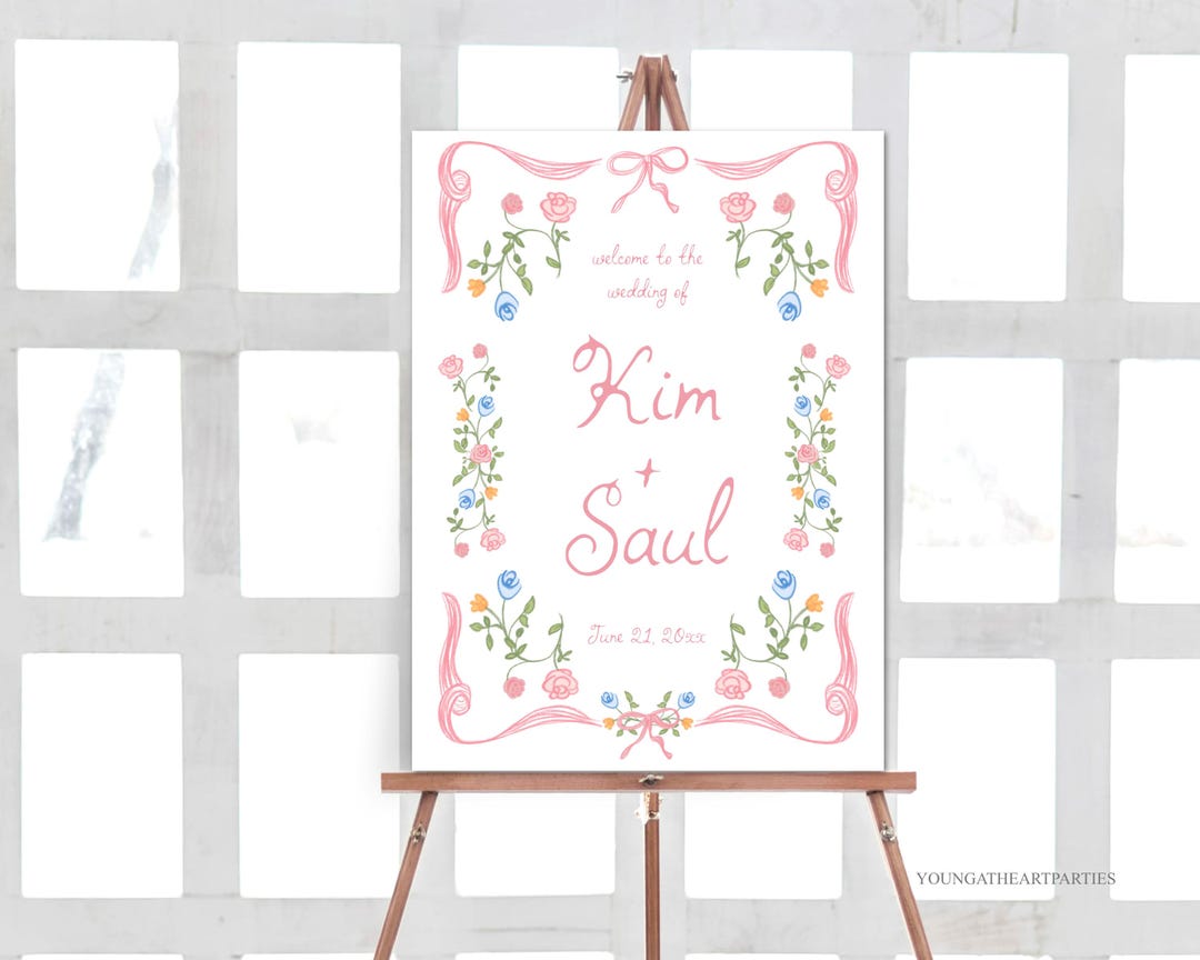 Whimsical Welcome Sign Template, Wedding Event Sign, Garden Party Sign ...