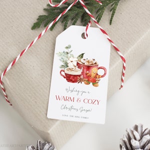 Printable Warm and Cozy Gift Tag, Editable Cosy Holidays Gift Tag ...
