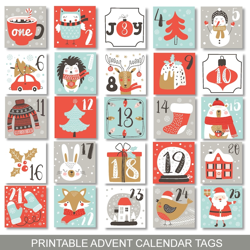 Christmas Calendar Printable - Etsy