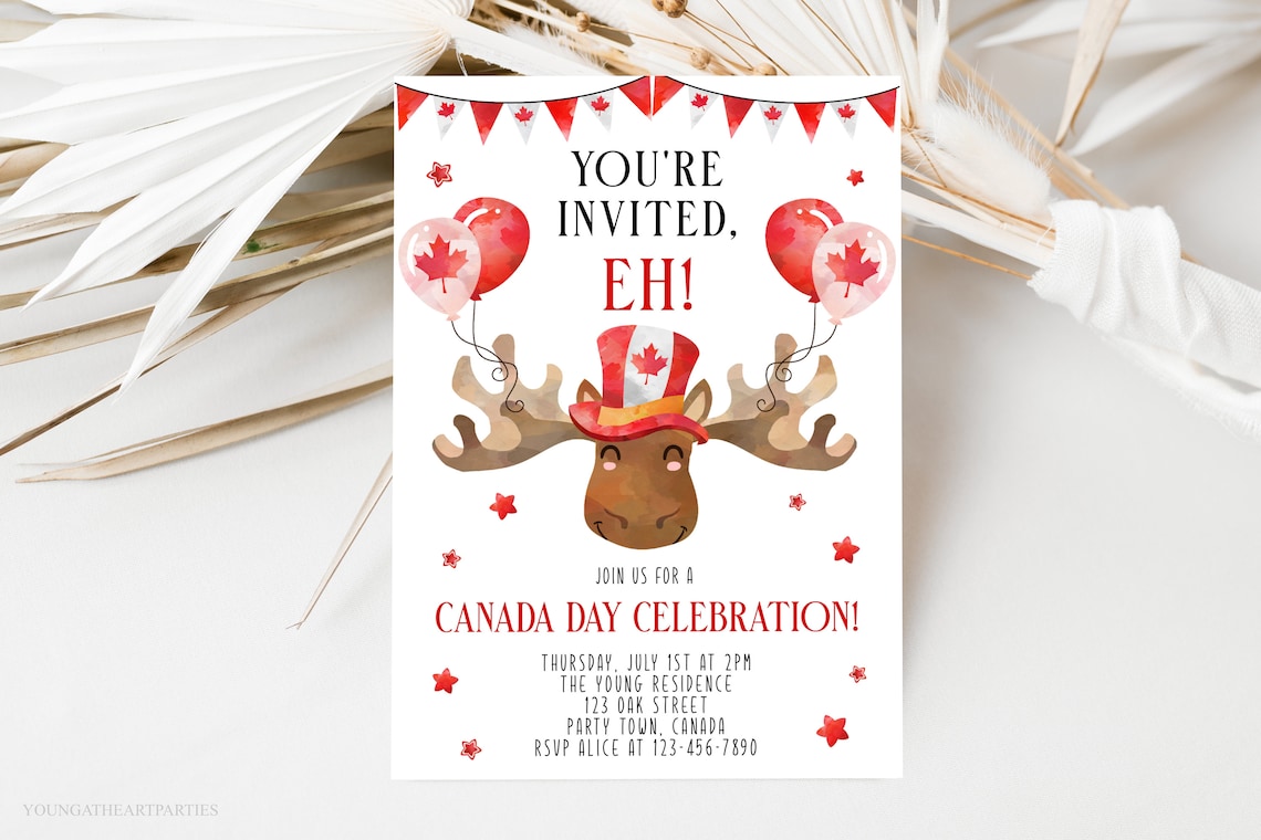 Editable Canada Day Celebration Invitation Canada Day Party - Etsy