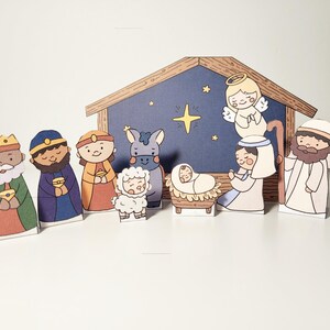 Cut and Color DIY Cute Nativity Scene, Christian Christmas Kids Church ...