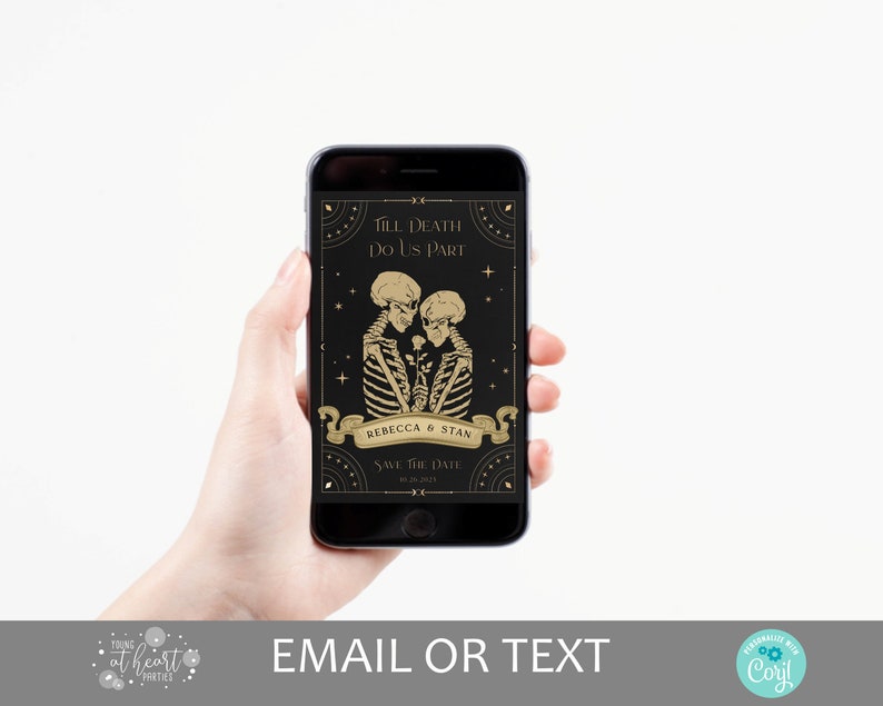 Editable Lovers Tarot Card Save the Date 'till Death Do - Etsy