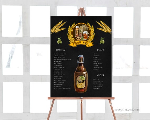 Editable Craft Beer Menu Sign, Oktoberfest Beer Menu Poster Template ...
