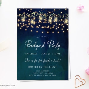 Garden Party Invitation Template Backyard Party Invitation - Etsy