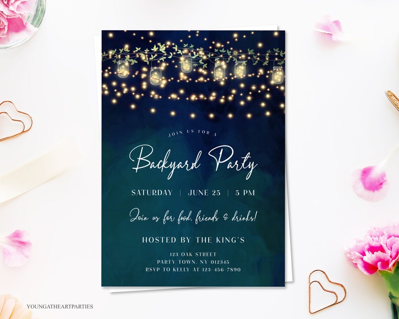 Garden Party Invitation Template Backyard Party Invitation - Etsy