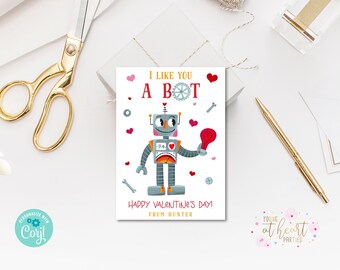 Robot Valentine Card - Etsy