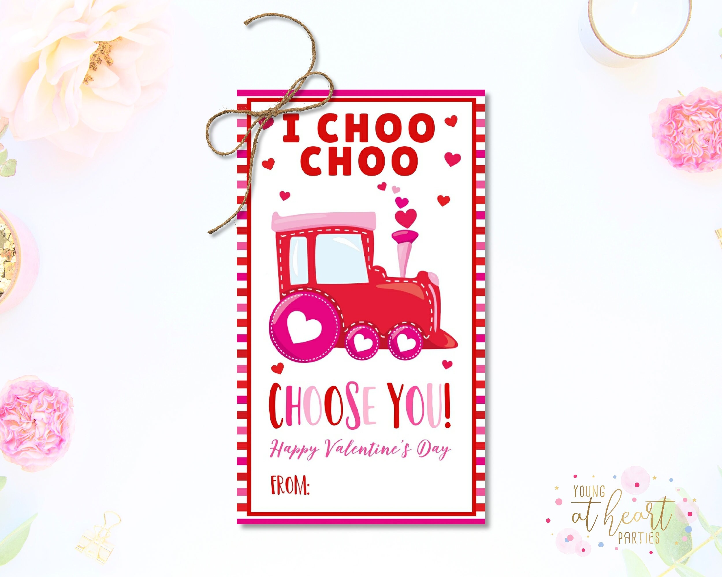 Editable Train Valentine's Day Gift Tag Valentine I Choo | Etsy