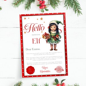 Editable Asian Girl Elf Arrival Letter, Hello From Your Elf Letter ...