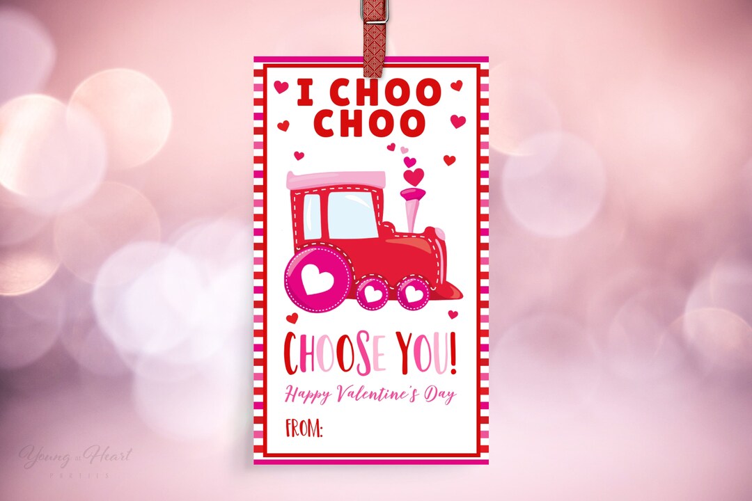 Editable Train Valentine's Day Gift Tag Valentine Choo Choo Choose You ...