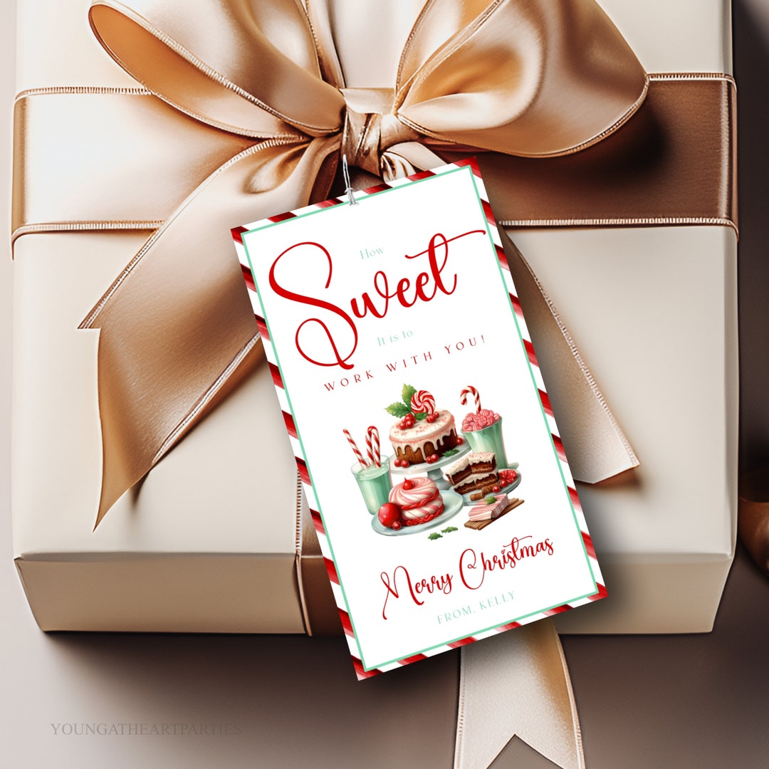 How Sweet It is to Work With You Christmas Gift Tag Co-worker ...
