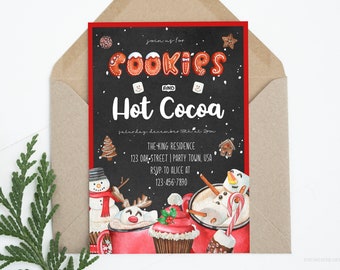 Editable Cookies and Cocoa Invitation Hot Cocoa Party - Etsy