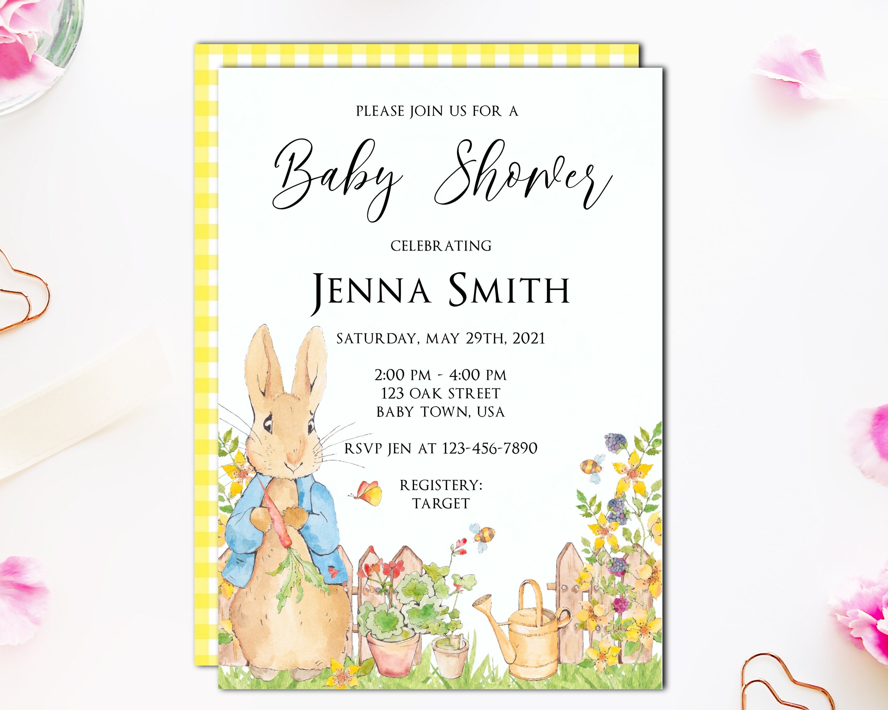 Invites Rabbit Invitation Pink Jacket Girl Bunny Birthday Invites Peter ...