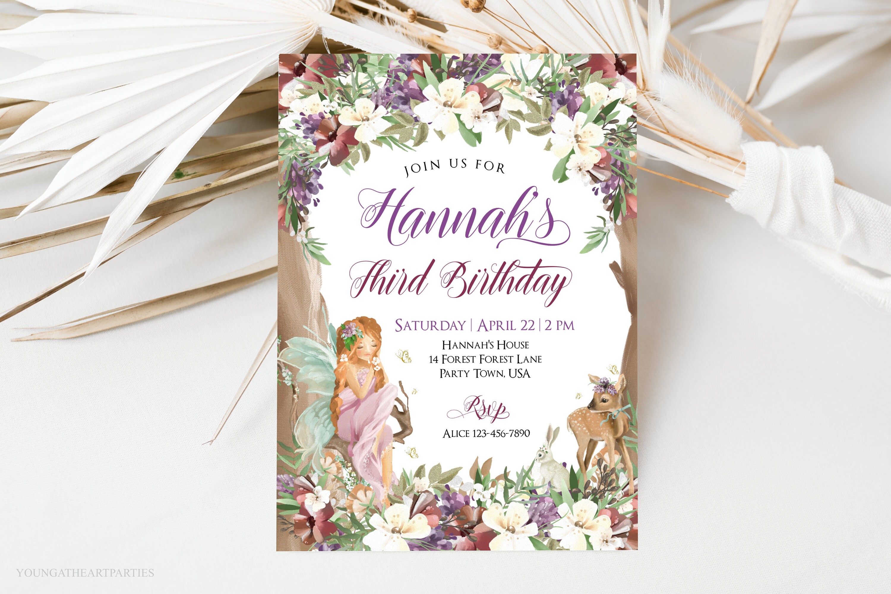 Woodland Fairy Birthday Invitation Enchanted Forest Birthday - Etsy ...