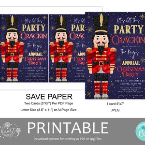 Nutcracker Christmas Party Invitation, Lets Get the Party Crackin ...
