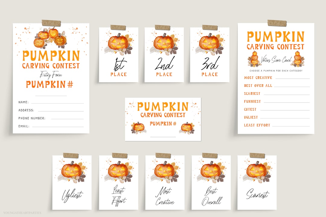 Printable Pumpkin Carving Party Bundle, Pumpkin Carving Voting Ballots ...