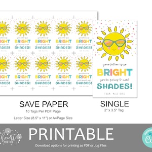 Your Future is so Bright Gift Tag Template, End of Term Gift Tags ...