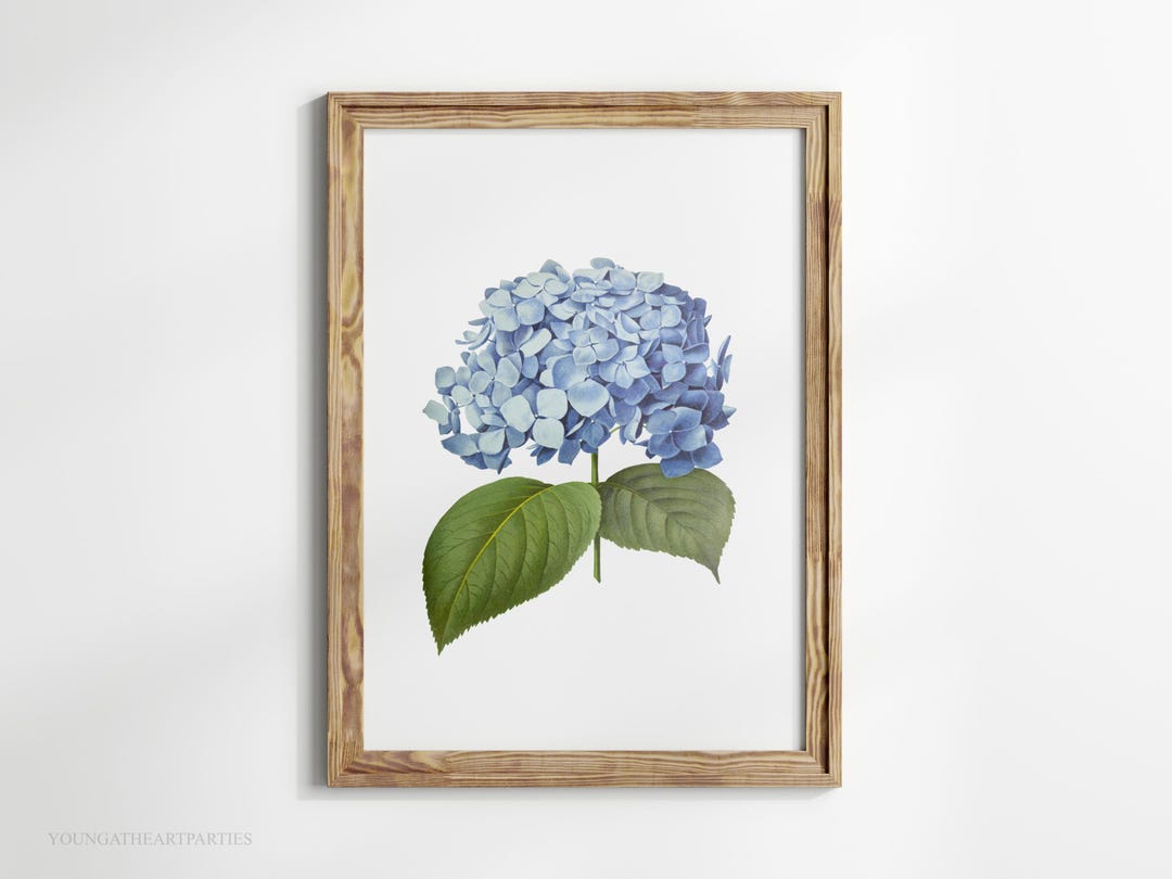 Blue Hydrangea Printable Art, Coastal Granddaughter Aesthetic Wall ...