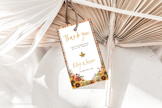 Editable Fall Harvest Favor Tags, Autumn Thank You Tag Template, Fall ...