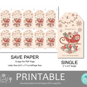 Wishing You A Groovy Christmas Gift Tag Template, Editable Groovy ...