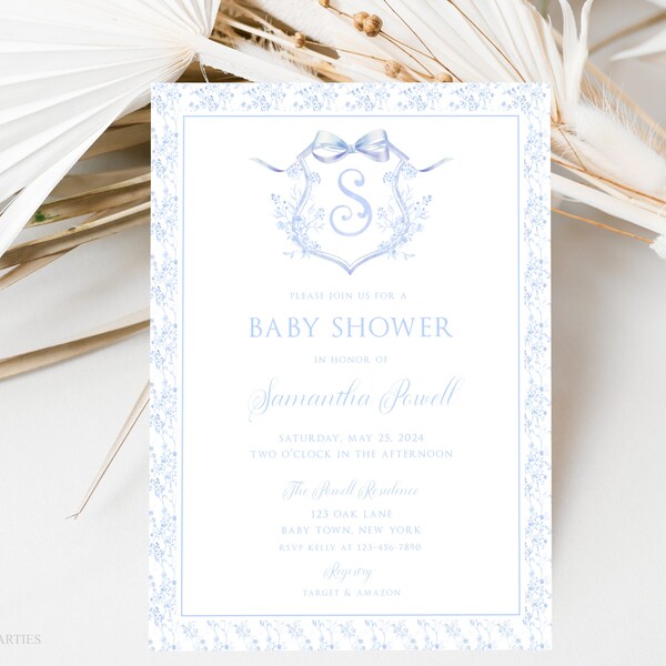 Toile Baby Shower Invitation - Etsy