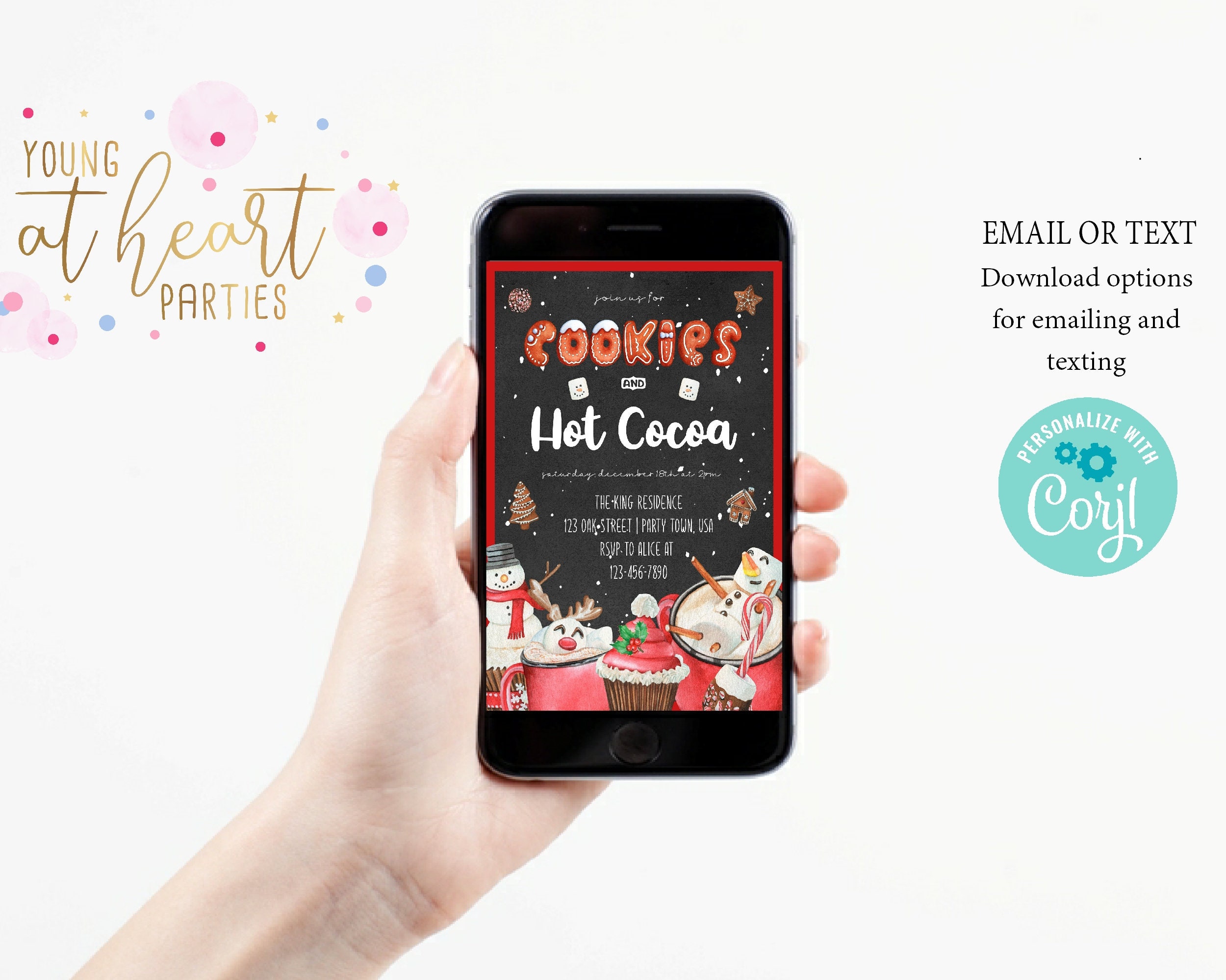 Editable Cookies and Cocoa Party Invitation Cookies & Cocoa - Etsy