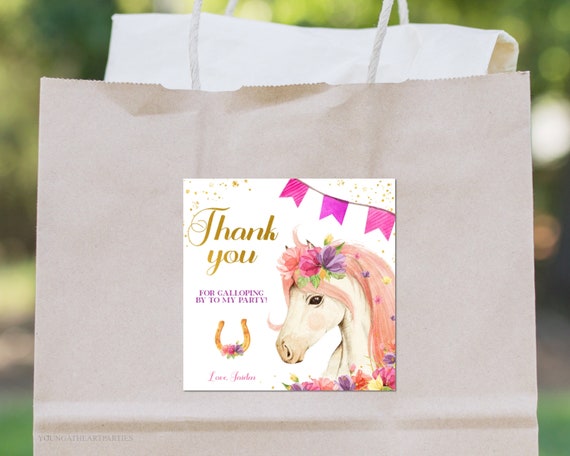 Editable Cowgirl Favor Tags Tags Horse Birthday Party Favor Thank you ...
