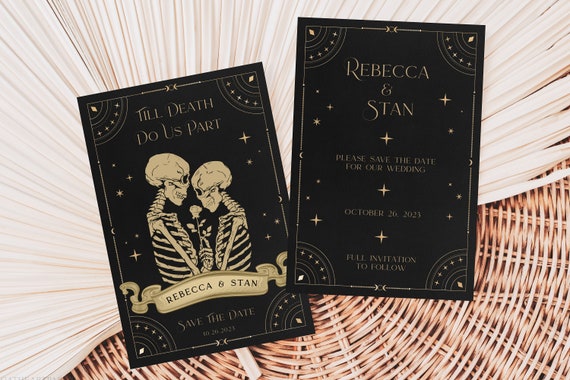 Editable Lovers Tarot Card Save the Date 'till Death Do - Etsy Hong Kong