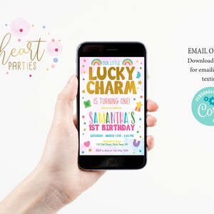 Editable Lucky Charm Birthday Invitation St. Patrick's 1st Birthday ...