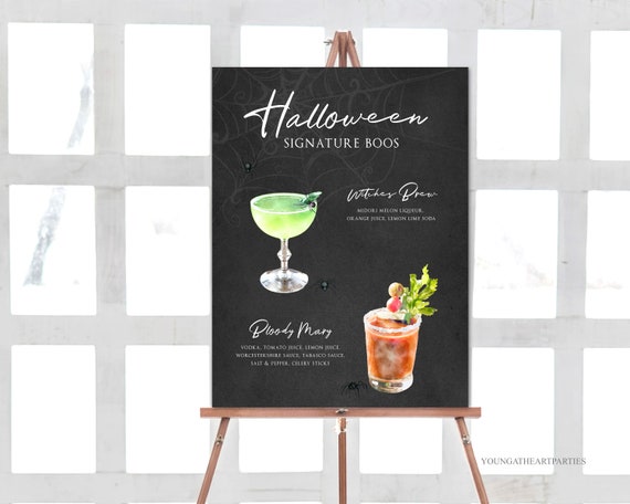Halloween Signature Drinks Sign Template, Halloween Boos Drink Sign ...